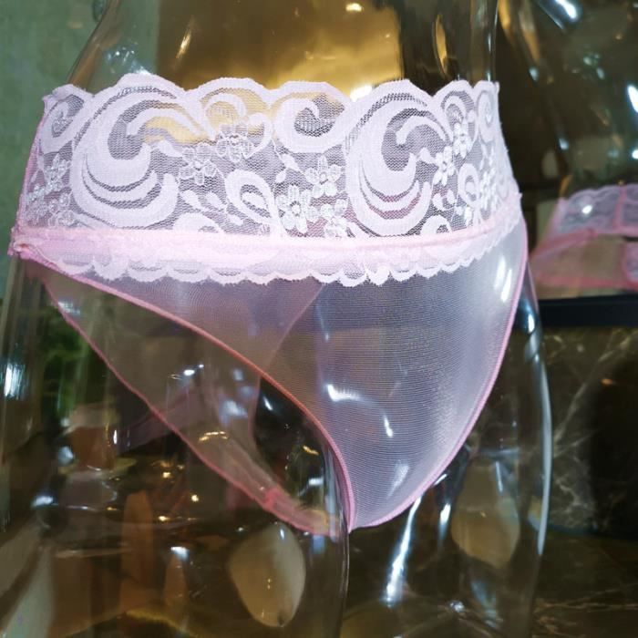 Sous-vêtement sexy en dentelle de soie glacée pour femmes - Rose ...