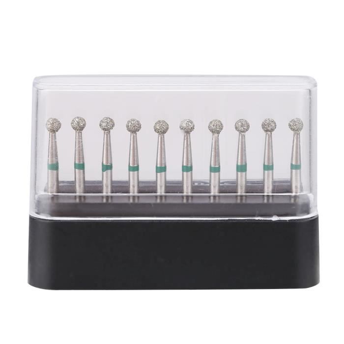 Qiilu Fraise diamantée dentaire 10pcs dentisterie en acier inoxydable 1 ...