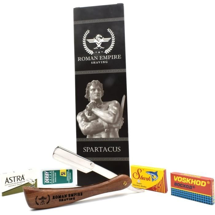 Rasoir à Barbe Traditionnel Spartacus avec lot de 20 lames de rasage ...