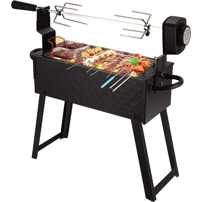 Barbecue Électrique,Rotation Automatique Portable Pliant Charbon De ...