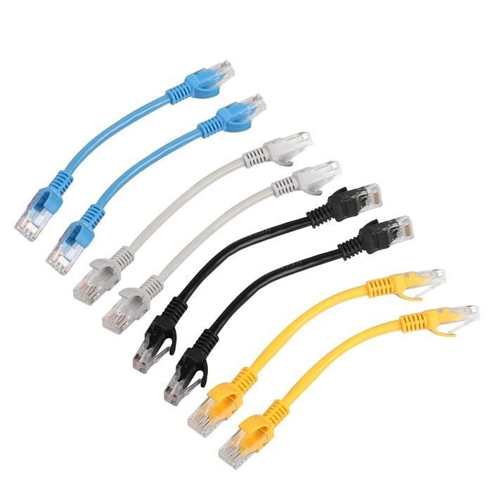 RIIEYOCA Lot de 8 câbles de raccordement Ethernet Cat5e courts, cordon ...