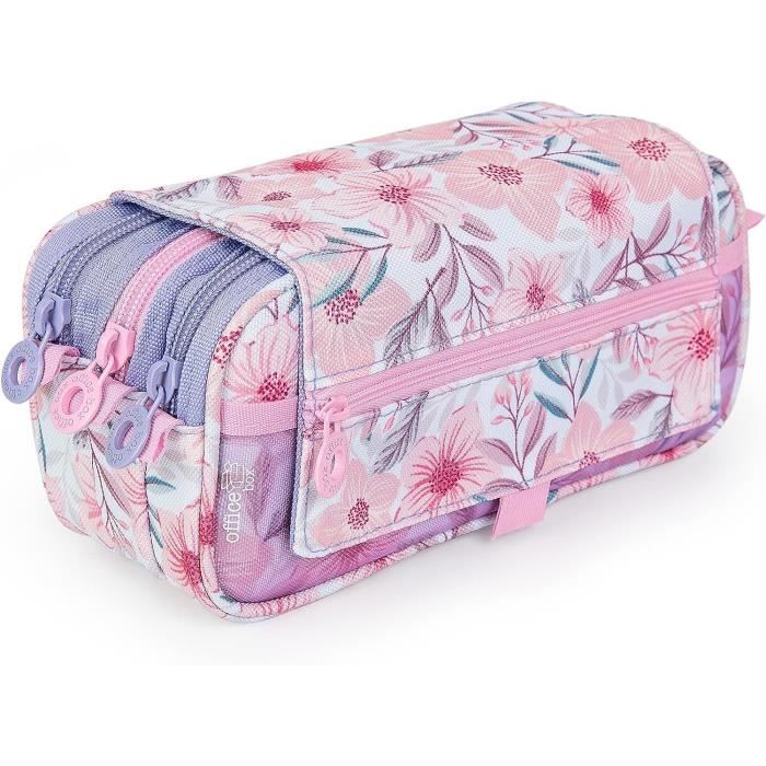 Trousse Scolaire Triple Avec Grandes Poches Intérieures Et Fermeture ...