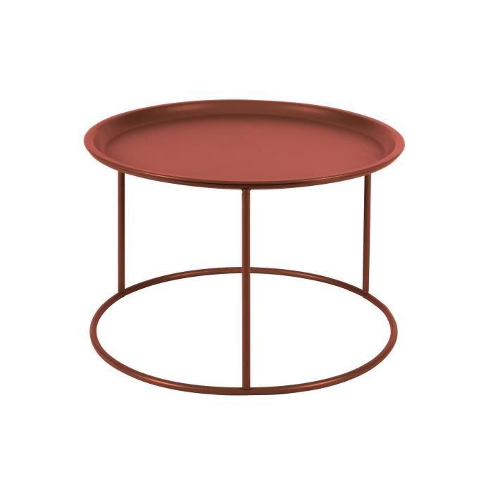 Table d'Appoint - Métal - Rouge - 37,5x56x56 - WOOOD Ivar - Cdiscount ...