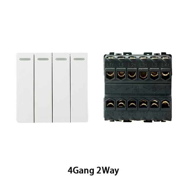 INTERRUPTEUR,4Gang 2Way--Panneau mural en plastique blanc avec ...