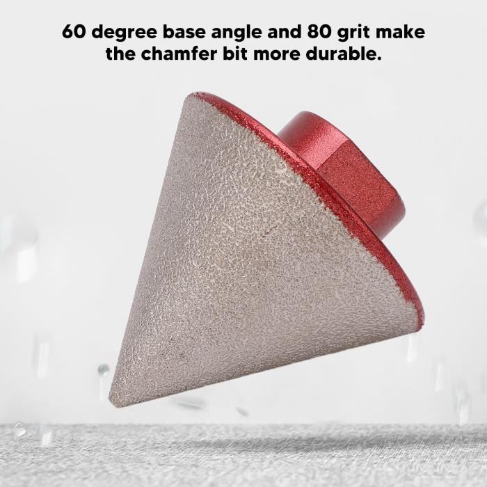GOTOTOP Diamant Chanfrein Bit Diamant biseauté chanfrein 60 degrés 80 ...