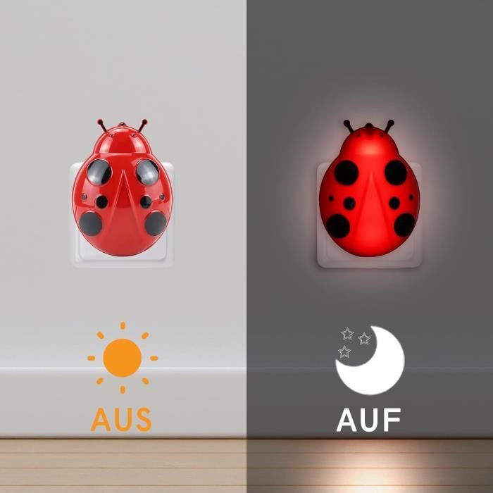 Veilleuse Prise Électrique Automatique Led Lampe De Nuit Coccinelle ...