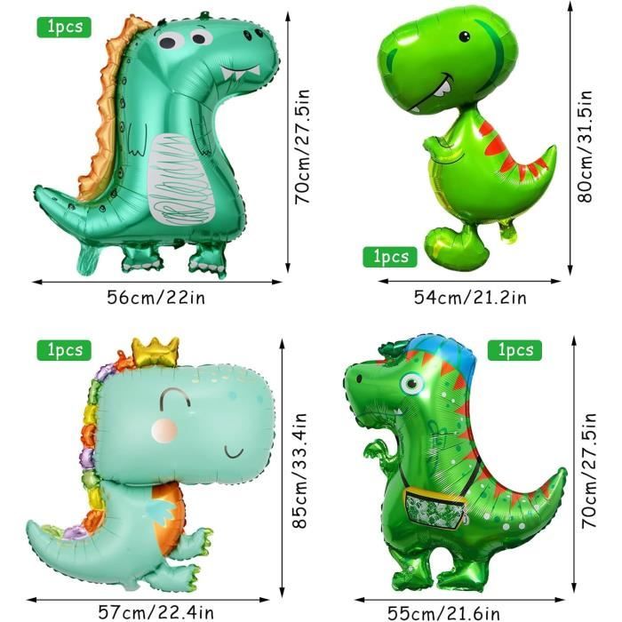 12 Pièces Decoration Anniversaire Dinosaure Ballon Dinausore En ...