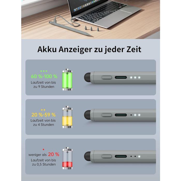 Stylet Pour Ipad Apple 2018-2025 Avec Embout En Caoutchouc Fonction De ...