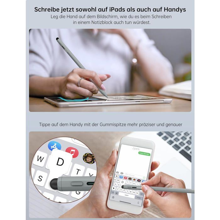 Stylet Pour Ipad Apple 2018-2025 Avec Embout En Caoutchouc Fonction De ...
