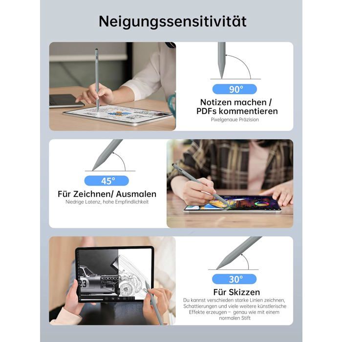 Stylet Pour Ipad Apple 2018-2025 Avec Embout En Caoutchouc Fonction De ...