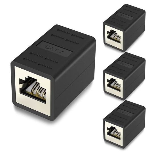 Coupleur RJ45 Blindé Rallonge Câble Ethernet Cat7-Cat6A-Cat6-Cat5E ...