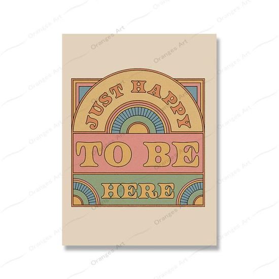 Affiches et imprimés - Boho Retro - Citation Happy - Toile de coton ...