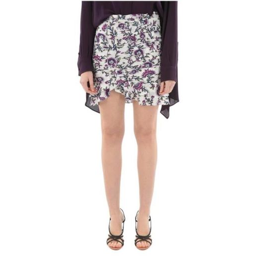 JUPE ISABEL MARANT, SOIE 91%, ÉLASTHANNE 9%, couleur BLANC, Outlet ...