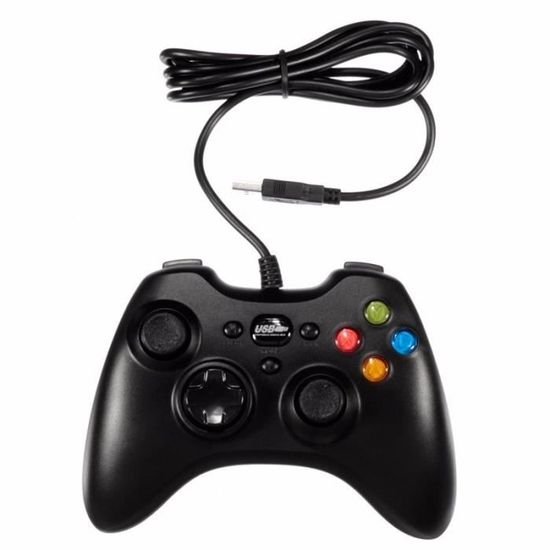 USB Manette filaire joystick de jeu pour PC Black - Cdiscount Informatique