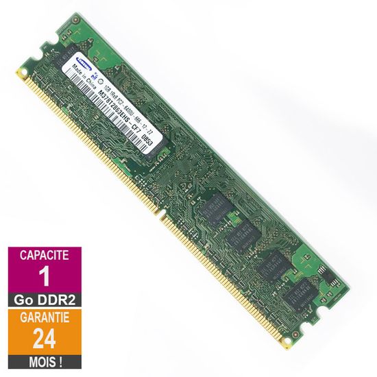 Barrette Mémoire 1Go RAM DDR2 Samsung M378T2863EHS-CF7 DIMM PC2-6400U ...