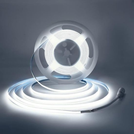 Ruban Led Cob 24V 5M Blanc Froid 6000K, Arote Bande Led Cob 5Mm Largeur 384Leds-M Dimmable Haute ...