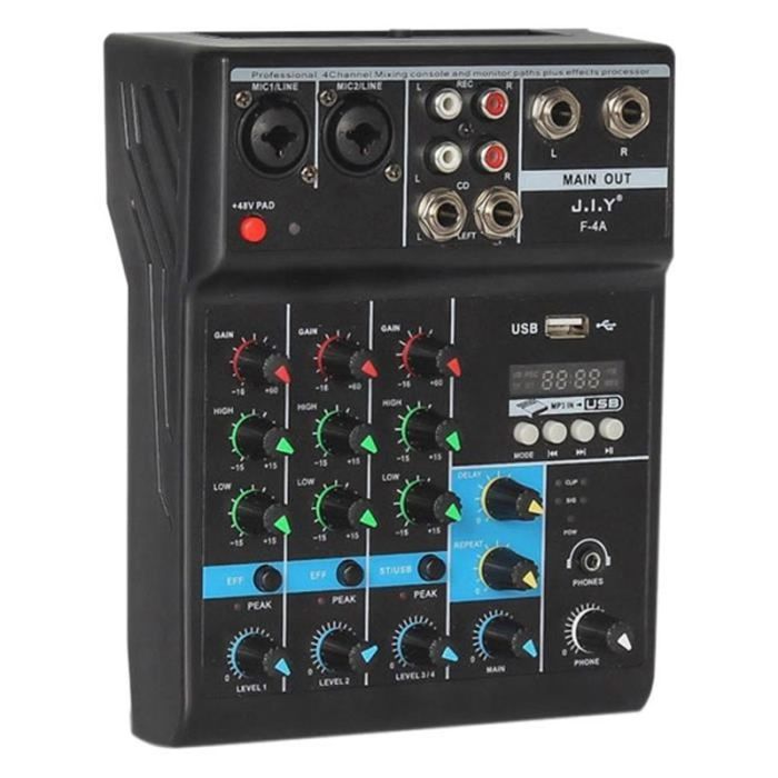 TABLE DE MIXAGE Console de Mixage Audio Portable Professionnelle 4 ...