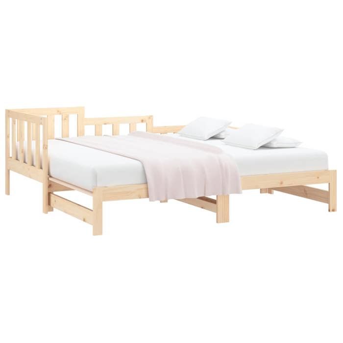 "Bon plan" Lit Double en bois, pour adolescent/Adulte, Lit coulissant ...
