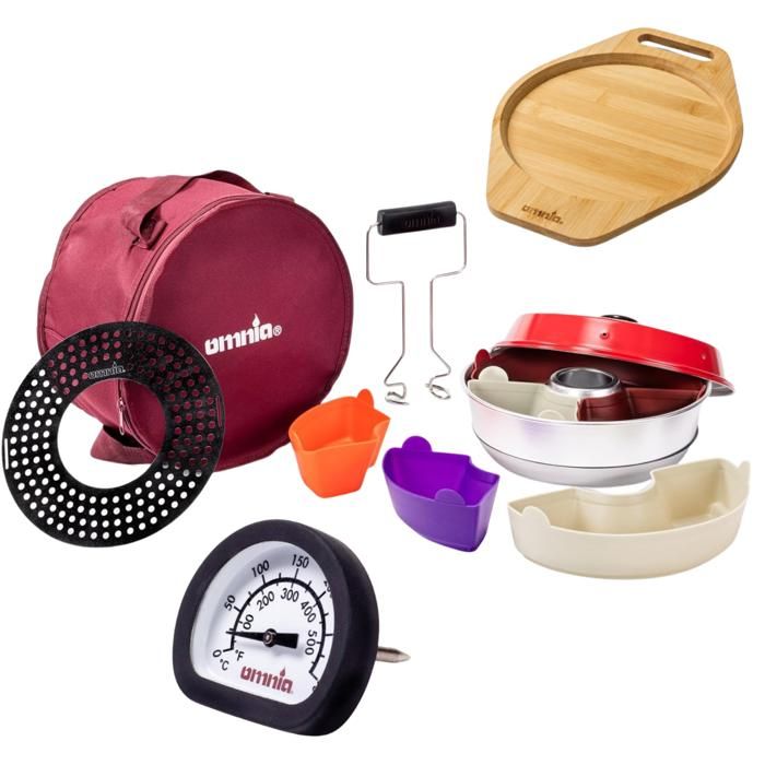 Pack OMNIA Four et accessoires + Thermomètre multifonctions + Dessous-de-plat en bambou ...