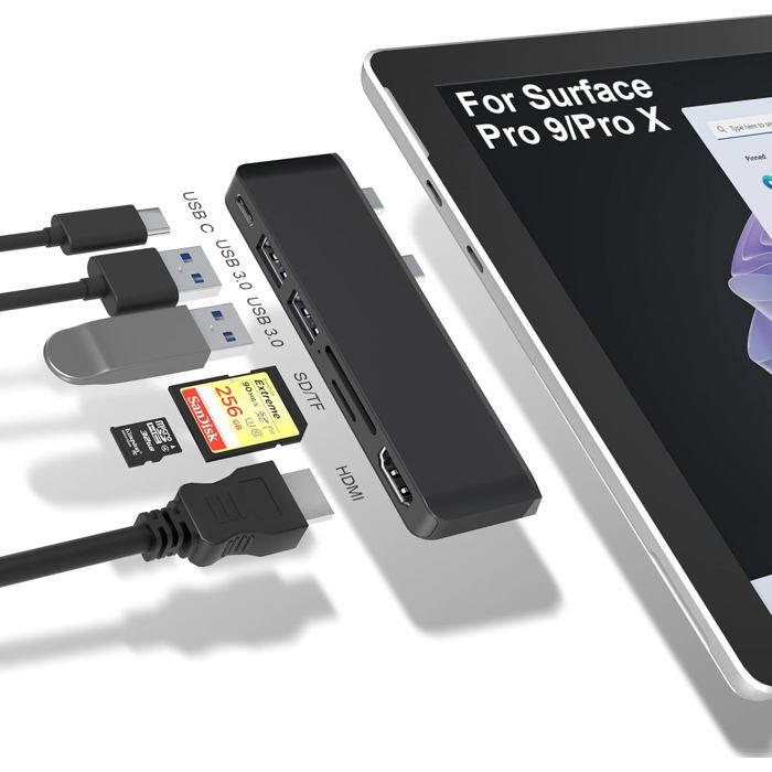 Surface Pro 9 Hub Docking Station Multi Port 6-In-2 Avec Thunerbolt4 ...