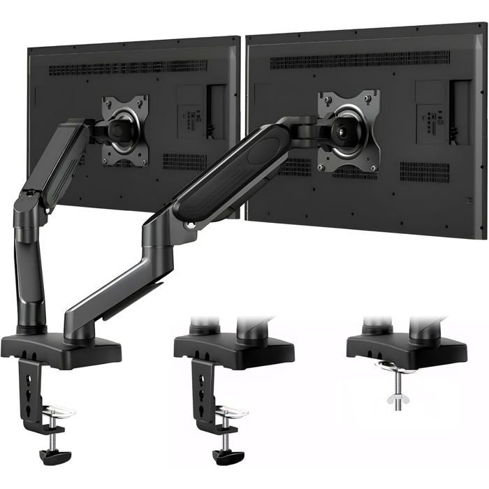 Support double écran réglable - TURBIX - Pour 2 écrans 17-32 pouces ...