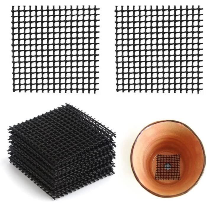 80 Pcs Pot De Fleur Trou Mesh Pad 5.2cm x 5.2cm Carré Grille De Fond De ...