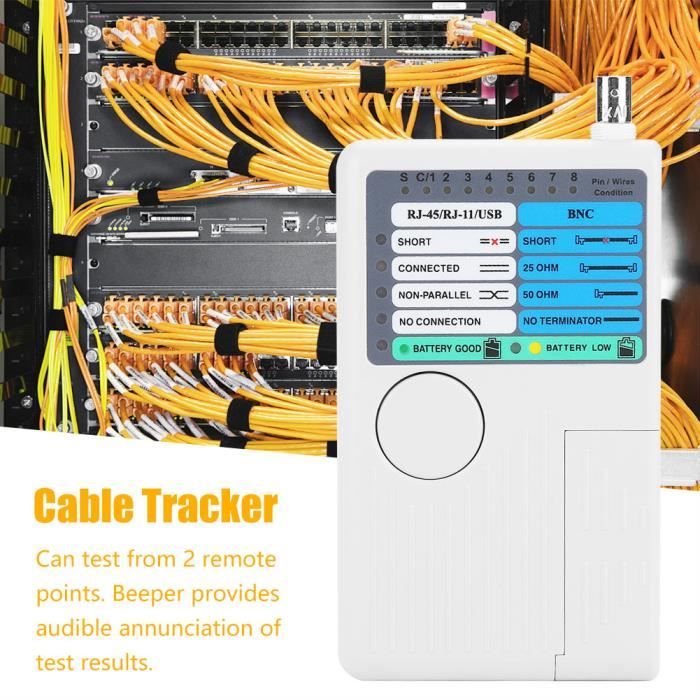 4-en-1 Testeur de cable réseau RJ45 RJ11 USB BNC Portable LAN Cable ...