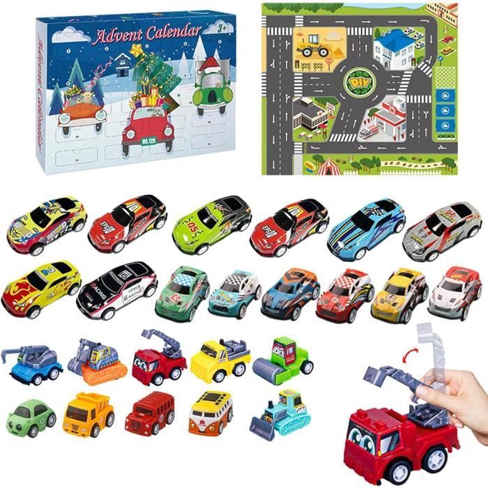 Calendrier de l'Avent Cars - Jouet Garçon - 24 Voitures Rétractables ...