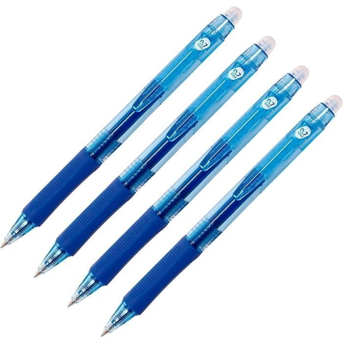 Lot De 4 Stylos Effaçables Rétractables Avec Encre Gel Hybride Couleur