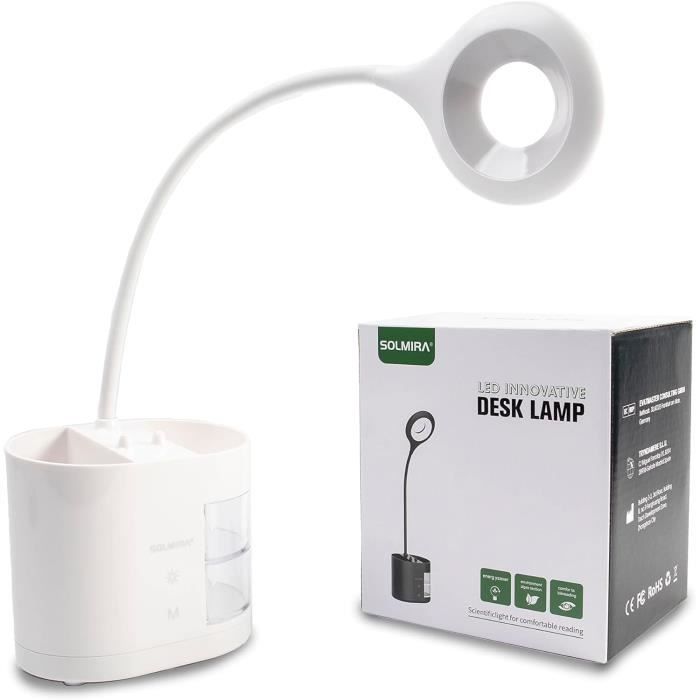 Solmira Lampe De Bureau Avec Pot À Crayons, 28 Led, Batterie 1800Mah ...