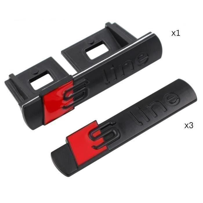 Audi S Line Grill Noir Matt +3 Emblem Logo Stickers Noir Matt Aufkleber ...
