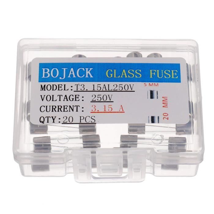 T3.15AL250V 5x20 mm 3.15A 250V Fusibles à action lente 3.15 Ampère 250 ...