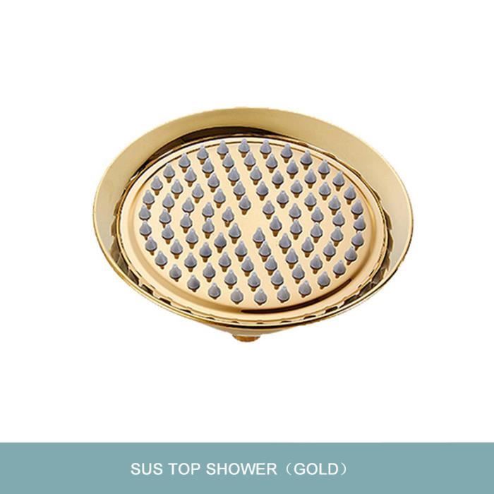 Sanitaire salle de bain,Pommeau de douche en laiton Antique,forme ronde,8 pouces,doré,Rose,or ...