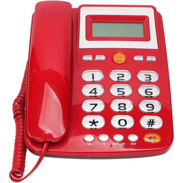 Téléphone Filaire Pour Bureau,Système Téléphonique Filaire Avec Écran Lcd À 16 Chiffres ...