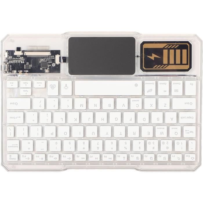 Clavier Sans Fil, Clavier Acrylique Transparent Anti-Empreintes ...