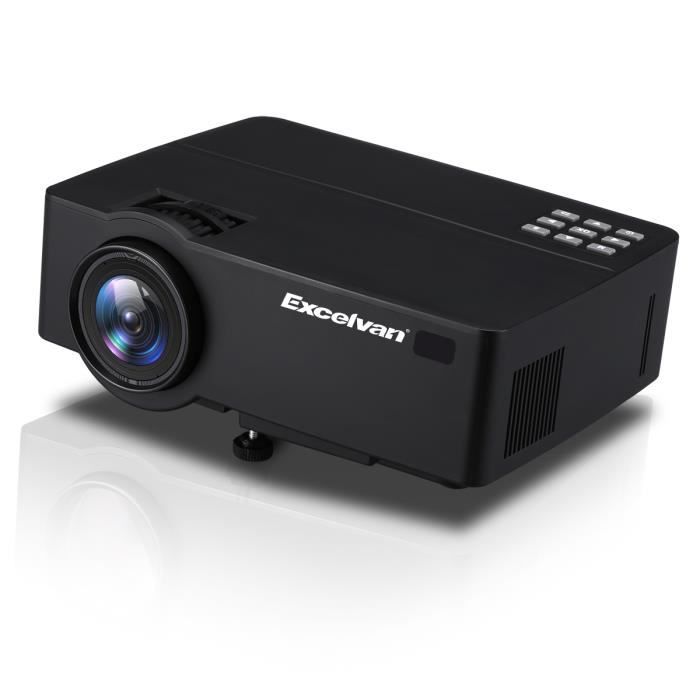Excelvan E09 HD 1080P 4K Projecteur Portable Multimédia LCD 1200 Lumens ...