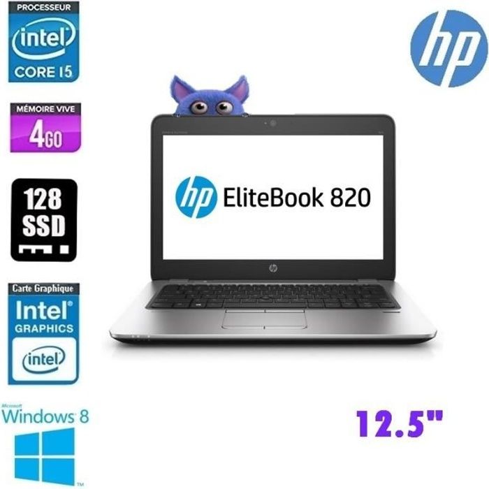 HP ELITEBOOK 820 G3 CORE I5 6300U 2.4Ghz - GRADE A 12,5" Argent ...