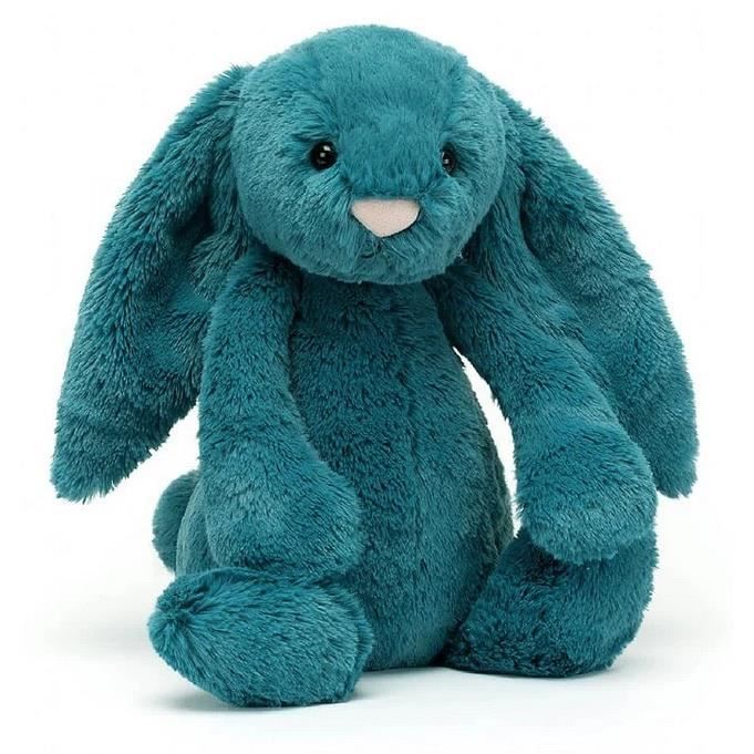 Jouet en peluche - Jellycat - Bashful Mineral Blue Bunny Medium - Taille moyenne - Bleu canard ...