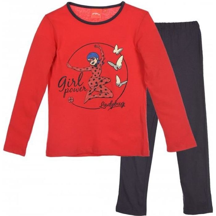 Miraculous Ladybug pyjama Fille manches longues PHOSPHORESCENT - Rouge ...