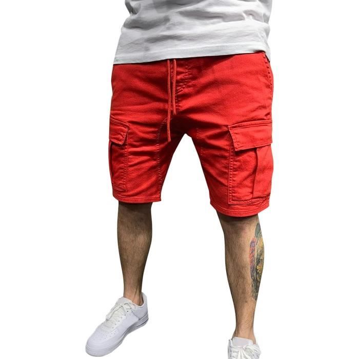 Outdoor Short d'été Short à cordon de serrage solide pour homme Short ...