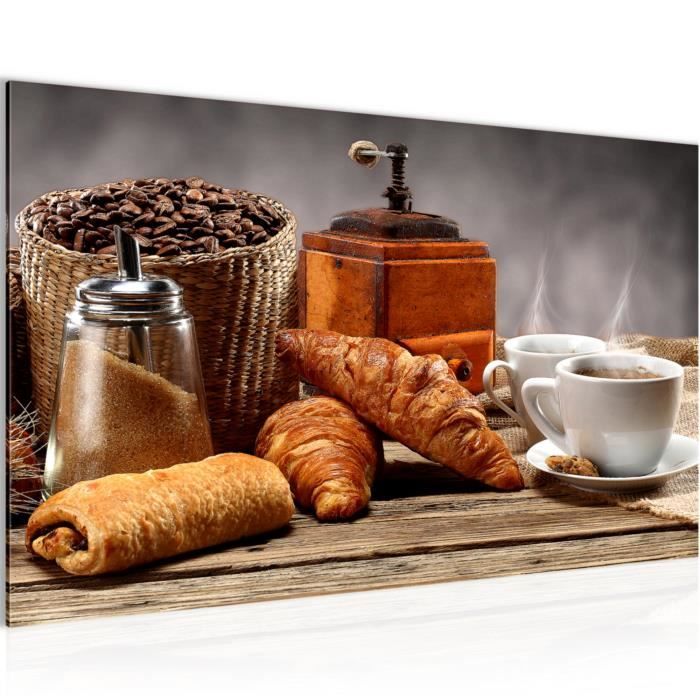 Runa art Tableau Décoration Murale Café 70x40 cm - 1 Panneau Deco Toile ...