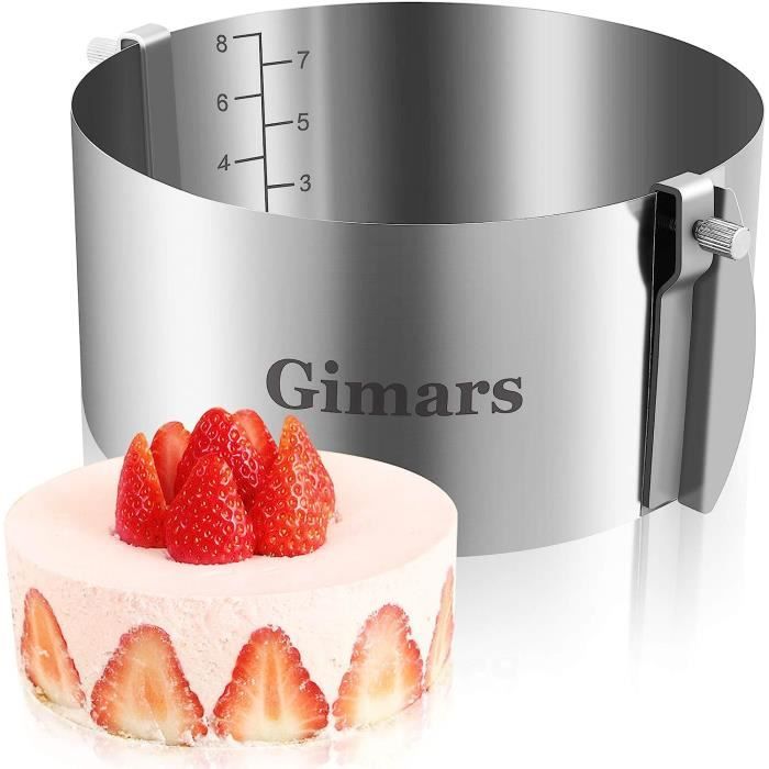 Gimars Cercle à Gâteau Extensible avec Echelle Cercle à Pâtisserie Rond ...