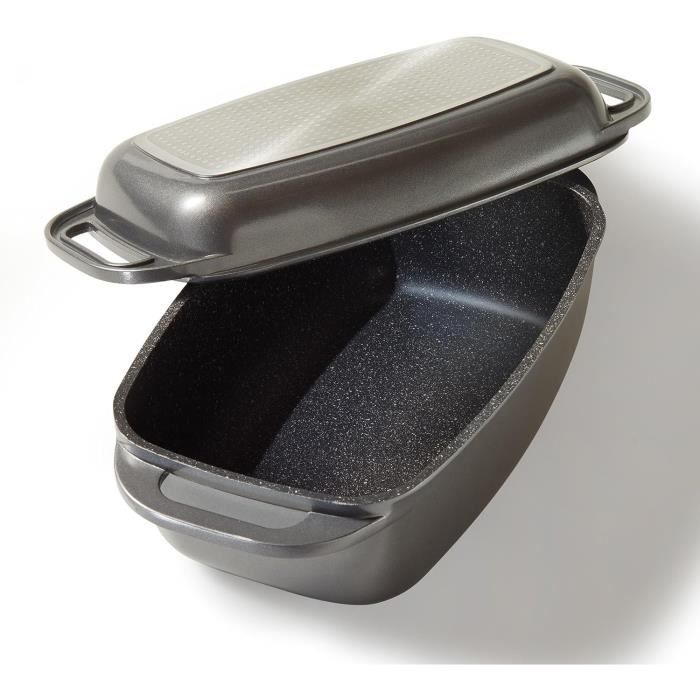 STONELINE Cocotte à induction 40 x 22 cm, 5,6 L, cocotte avec couvercle utilisable au four ...