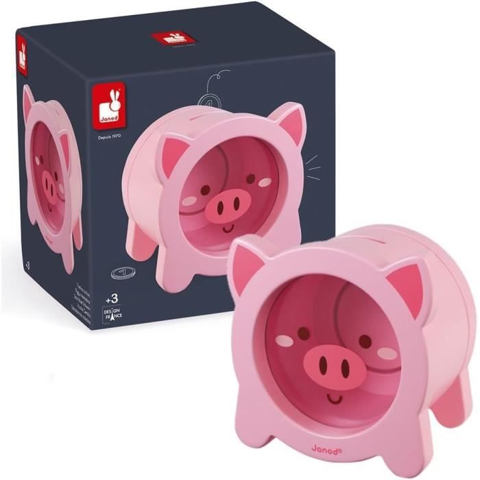 Tirelire Enfant En Bois Cochon - Face Transparente Et Ouverture ...