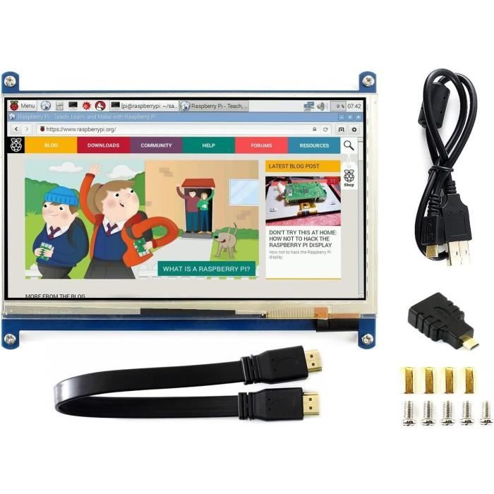 Waveshare 7 Inch Capacitive Touch Screen Hdmi Lcd 1024 * 600 Rev 3.1 Ips Display Monitor For ...