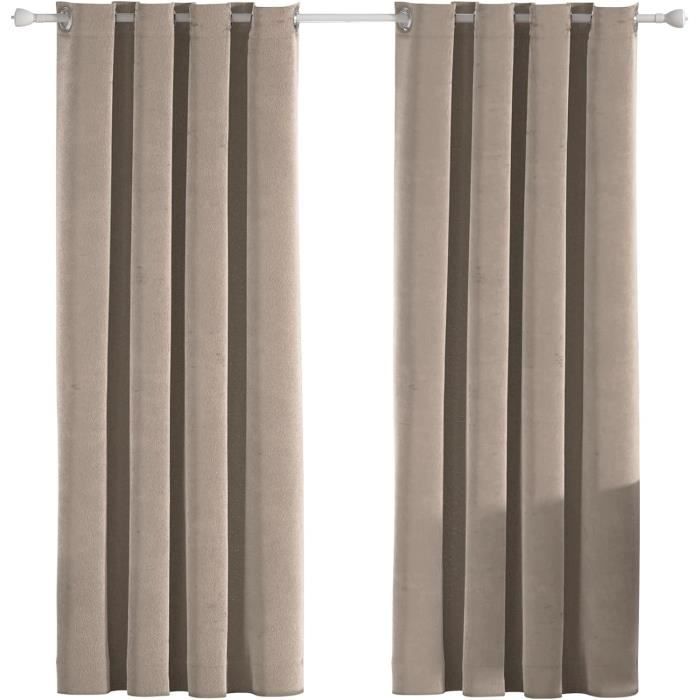 Rideau Velours Thermiques 2 Pièce, Rideau Occultant 100%, 140×240 ...