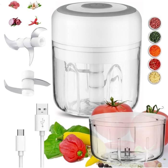 Mini Hachoir Électrique, Hachoir De Rechargeable Par Usb, Mini Mixeur ...