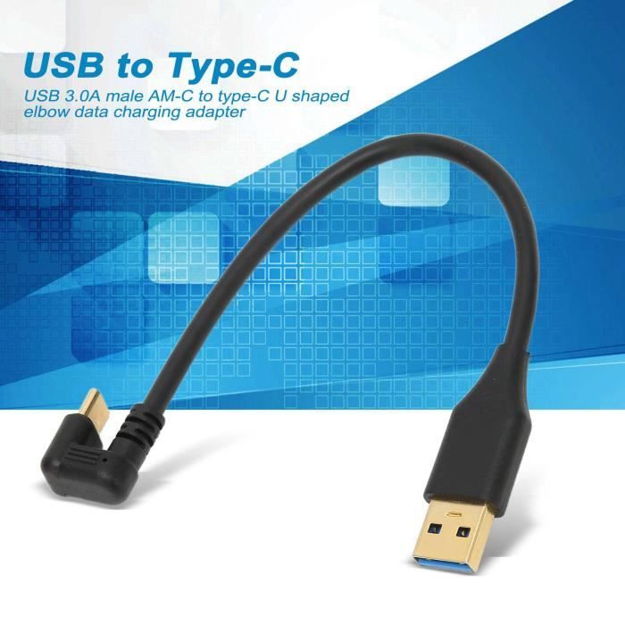 LIH Câble USB 3.0 Câble USB 5Gbps USB 3.0A mâle AM‑C à Type‑C U Type ...