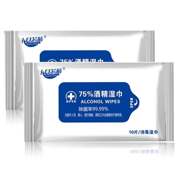 10 pcs / pack chiffon humide lingettes jetables respirant non tissé ...