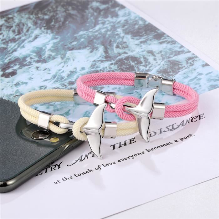 Bleu fluo - 21cm - Bracelet D'amitié En Forme De Baleine Pour Couple ...